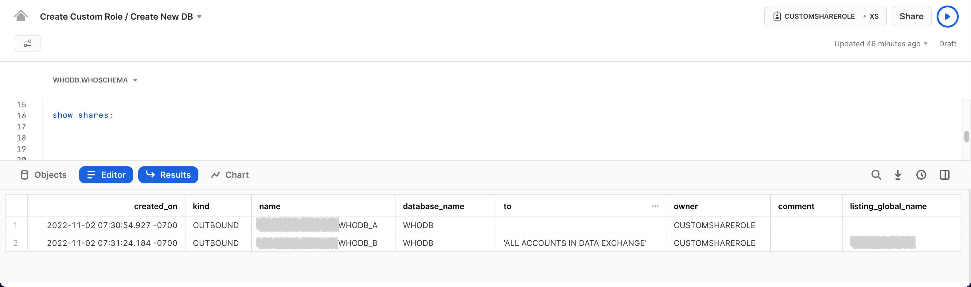 How to de-associate a share from a listing