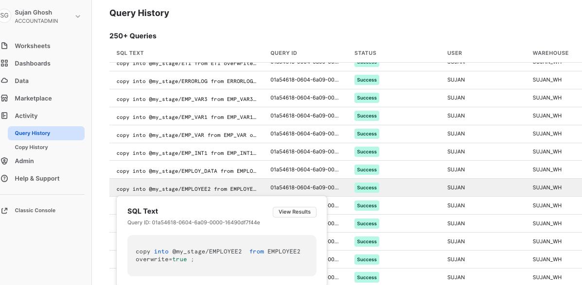 How to backup the Snowflake database