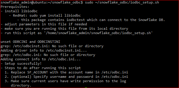 Connecting to Snowflake using PERL (Linux)