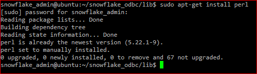 Connecting To Snowflake Using Perl Linux