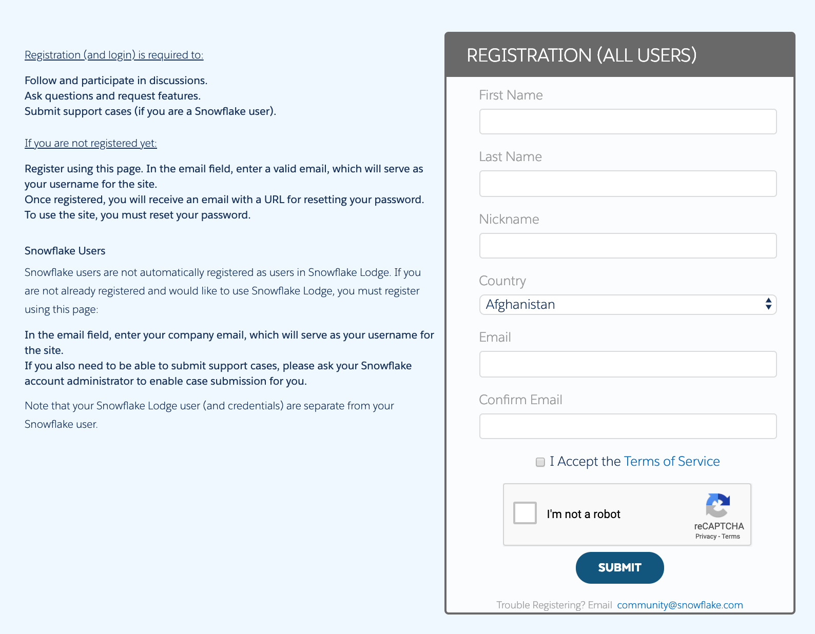 How to Register in the Snowflake Community