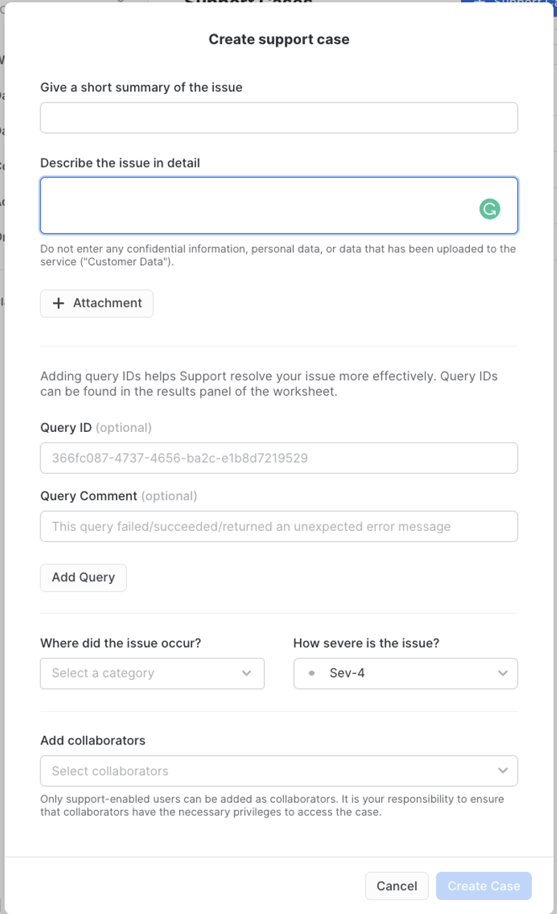 How to Register for Support within Snowflake