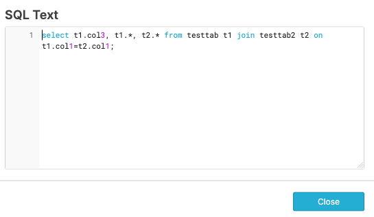 Viewing Original Sql Text Of An Edited Query From History Section Of The Web Ui