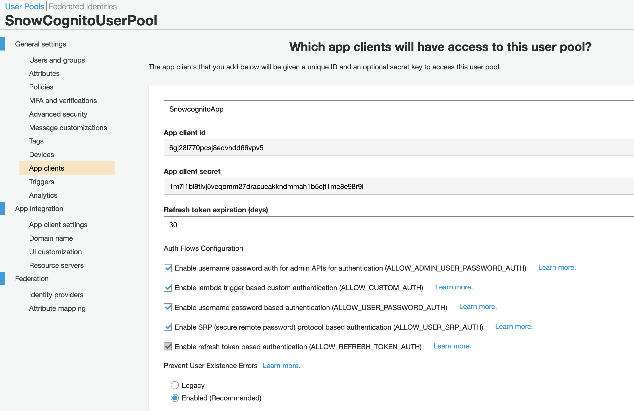 AWS Cognito as Custom OAuth Provider with Snowflake