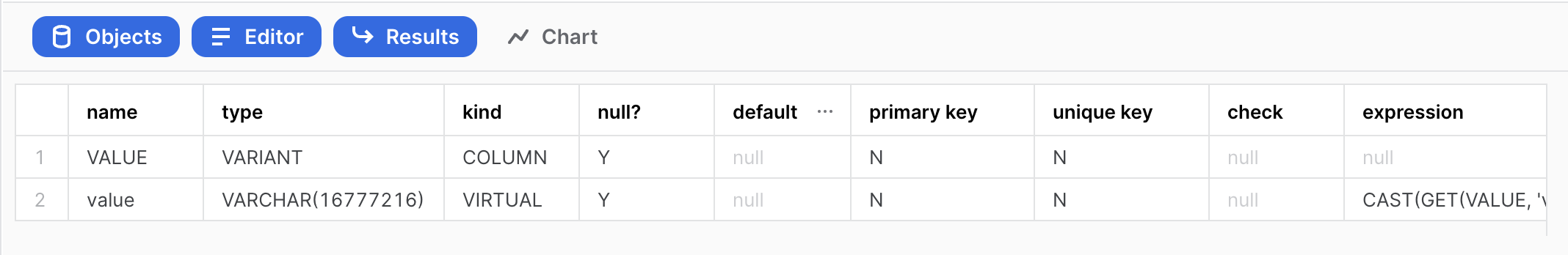 How To Create An External Table When The Source File Already Has A Column Identifier Called Value