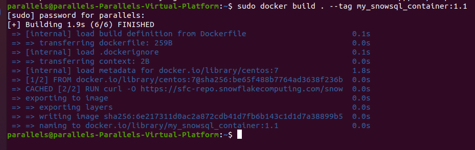 Installing Snowsql Using Docker File