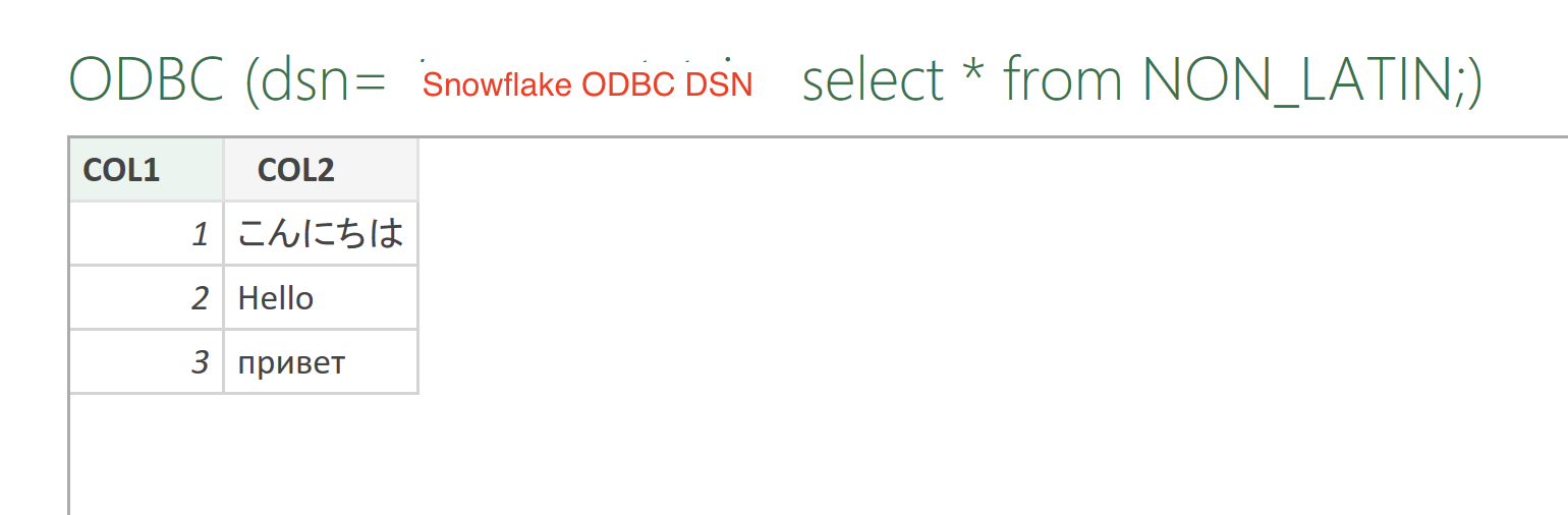 Does The Snowflake Odbc Driver Support Non Latin Characters