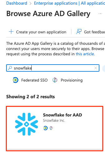 How To: Configure SSO authentication with Azure AD to Snowflake