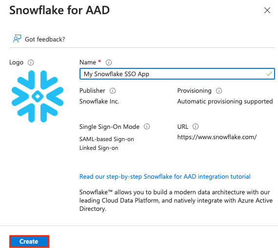 How To: Configure SSO authentication with Azure AD to Snowflake