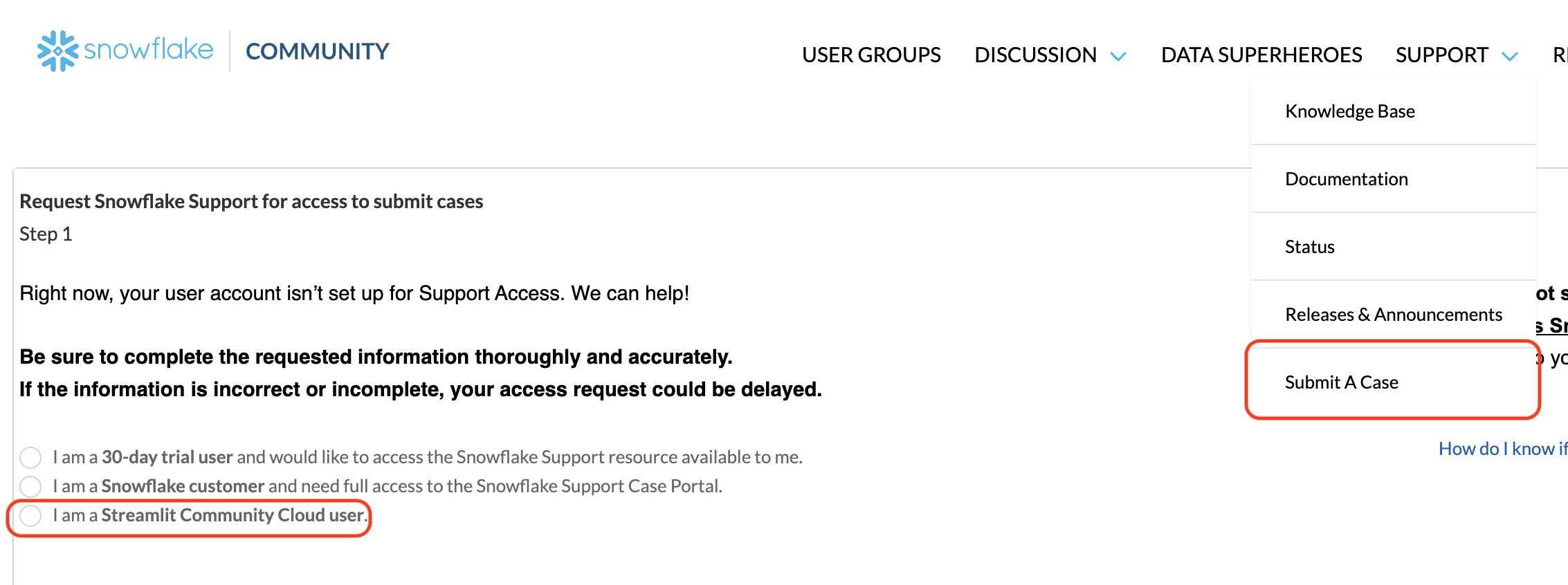 How To Submit A Support Case For Streamlit Community Cloud