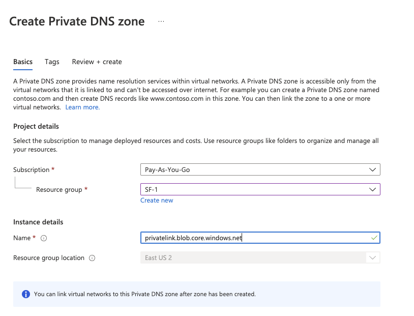 HOW TO: configure private connectivity to Internal Stages with Azure Blob Private Endpoints