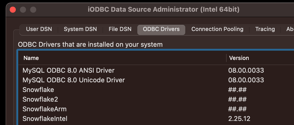 Colocating Intel and Apple Silicon-based ODBC Drivers on ARM Macs (Prior to ODBC version 3)