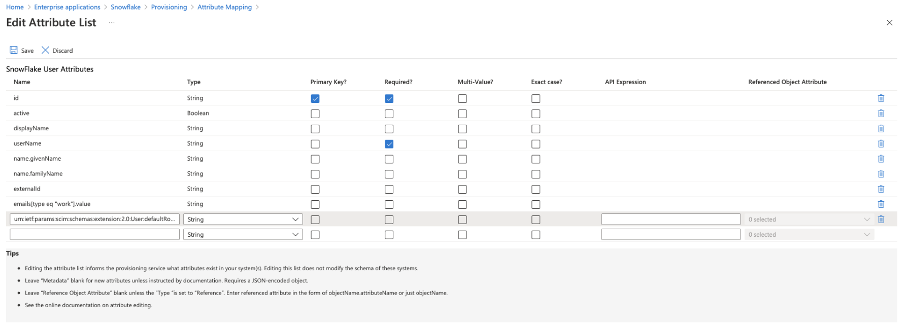 HowTo: Set up Snowflake custom attributes in Azure AD SCIM user ...