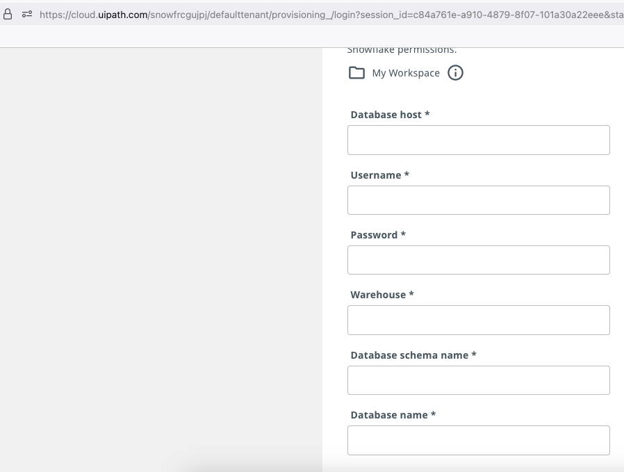 How to connect from UiPath to Snowflake
