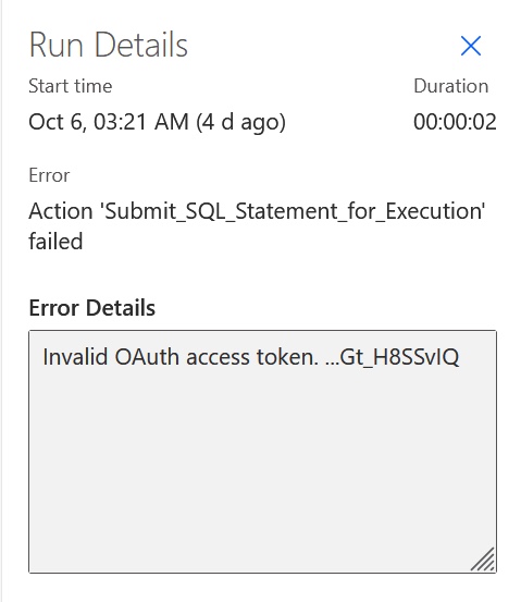 Unable To Connect From Microsoft Power Automate To Snowflake 401 Error Code Invalid Oauth