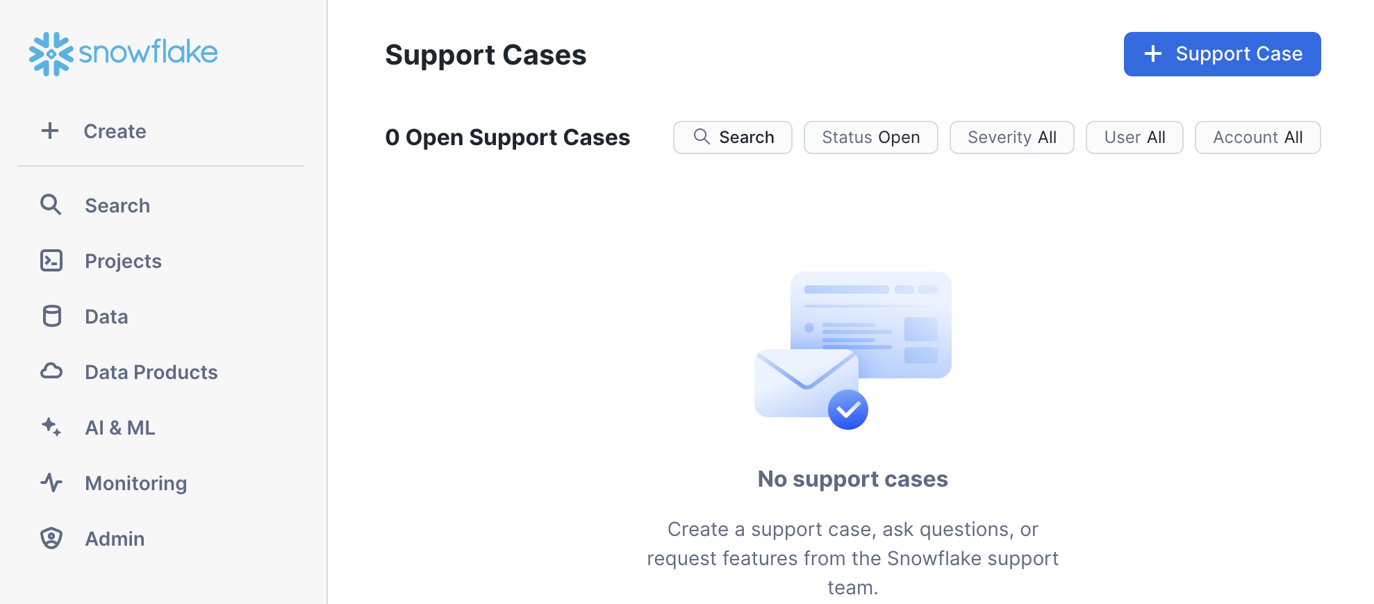 How to register for support within Snowflake