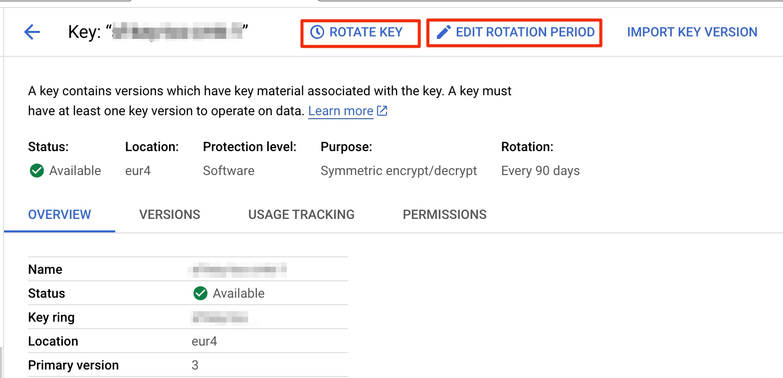 GCP KMS automatic key rotation policy for Customer Managed Keys used by ...