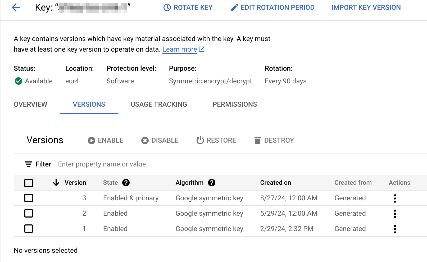 GCP KMS automatic key rotation policy for Customer Managed Keys used by ...