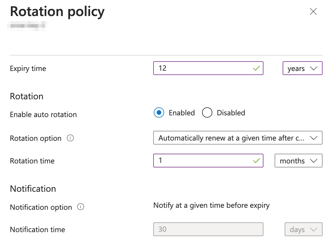 Microsoft Azure automatic key rotation policy for Customer Managed Keys used by Snowflake Tri ...