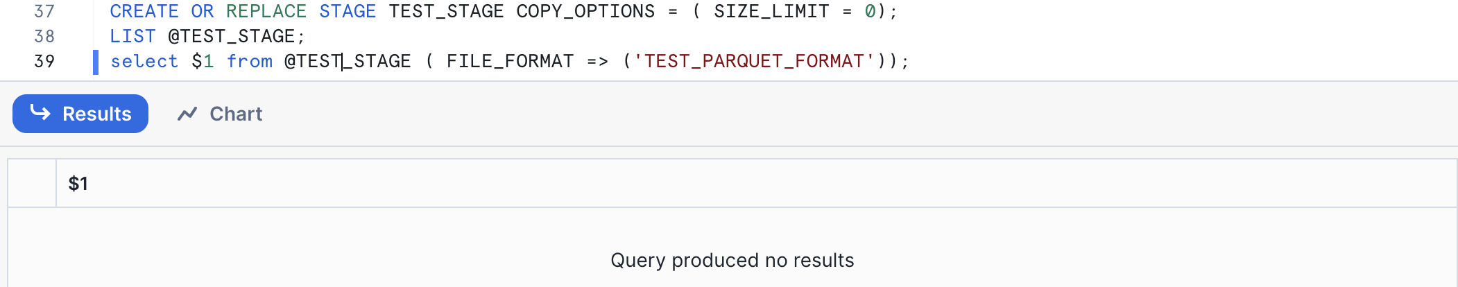 Querying stage data returns no results despite files with data being ...