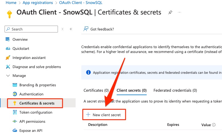 OAuth 2.0 Client Credentials Grant to Snowflake with Entra