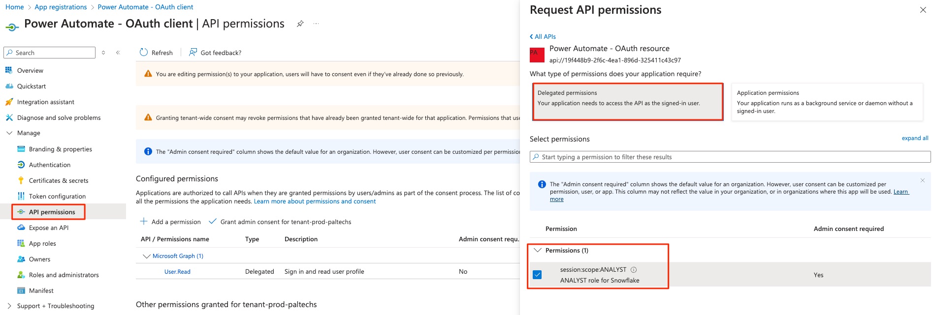 Connect to Snowflake from Power Automate using OAuth