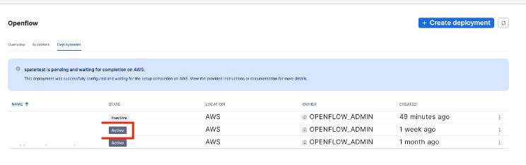 How to create an Openflow BYOC deployment using AWS CloudFormation