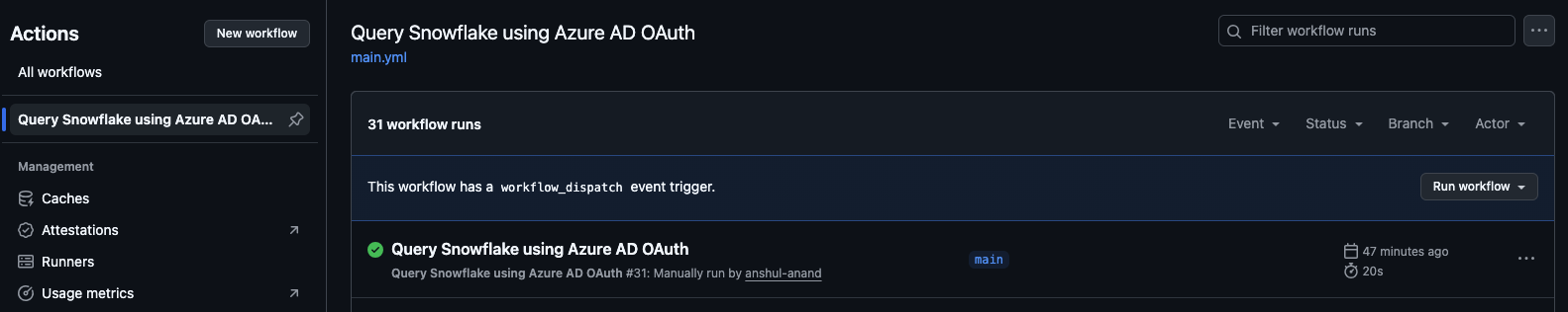 Secure Snowflake Integration with GitHub Actions Using Azure OAuth (Client Credentials Flow)