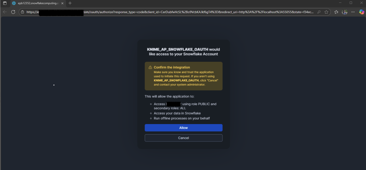 Connecting KNIME to Snowflake Using OAuth (Snowflake as OAuth Provider)