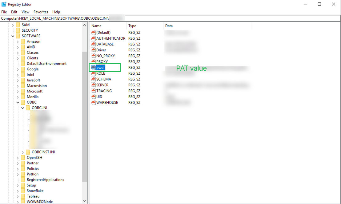 How to use the PAT for connecting Snowflake by using the ODBC in the ...